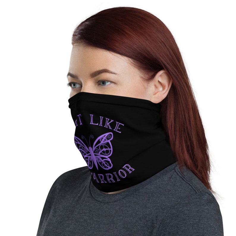 Fibro Lupus Warrior Bandana Face Mask - CFS FMS Spoonie Purple ...