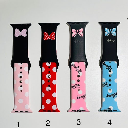Mickey and Minnie Mouse Silicone Apple Watch Band for 38mm - Etsy