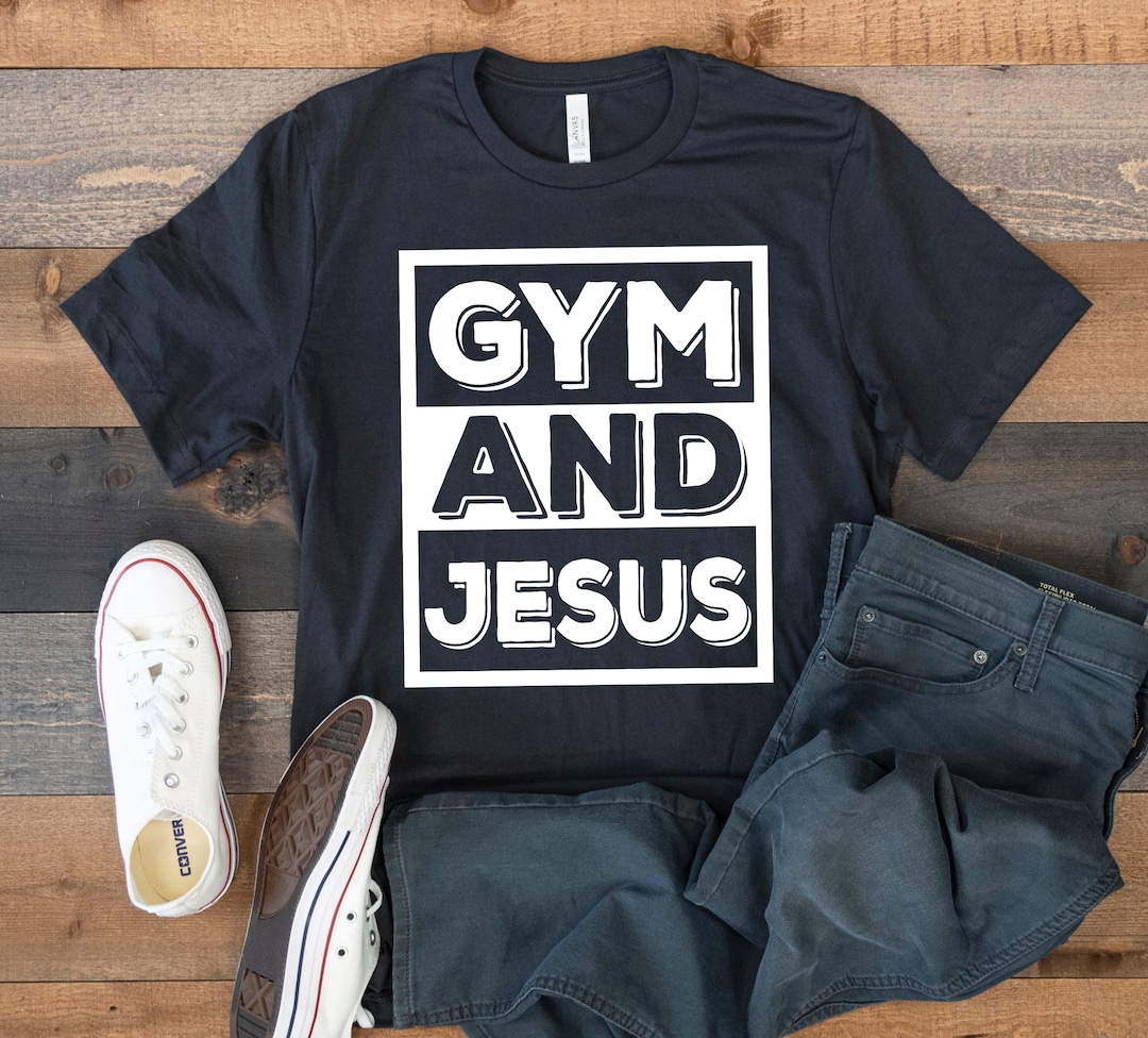 Gym and Jesus T-shirt, Christian Workout Tank Top, Catholic Fitness ...