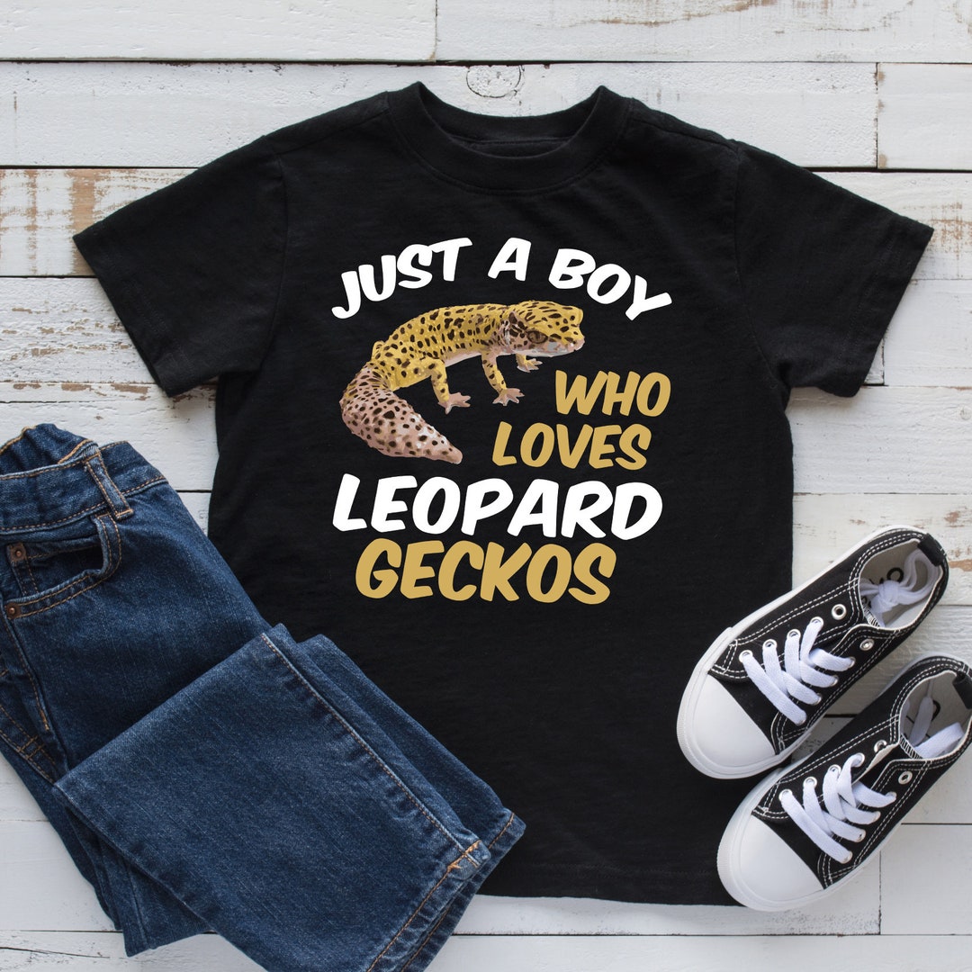 Boy Who Loves Leopard Geckos Kids Tee, Toddler Shirt, Hoodie, Reptile ...