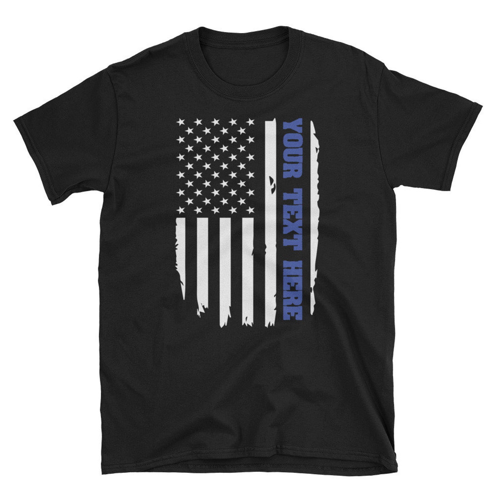 Personalized Custom Thin Blue Line Police Officer T-shirt USA American ...