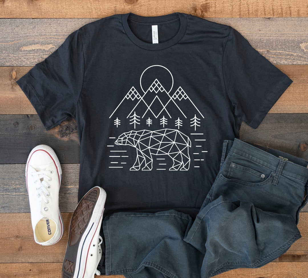 Hiking Bear T-shirt, Hiker Tee, Bears Nature, Tank Top, Hoodie ...
