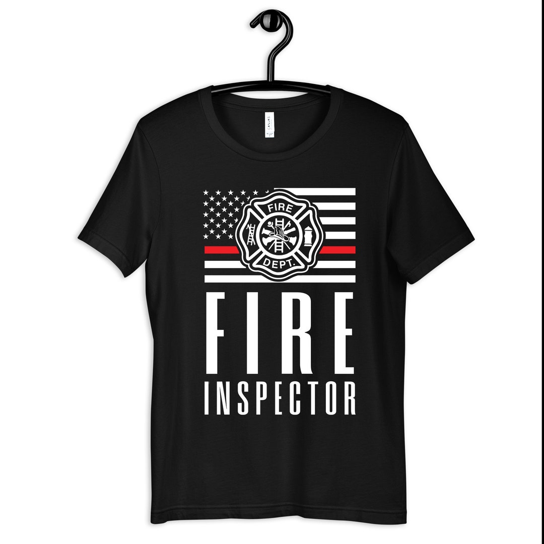 Fire Inspector Shirt, USA Flag Fire Inspectors T-shirt, Fire Inspecting ...