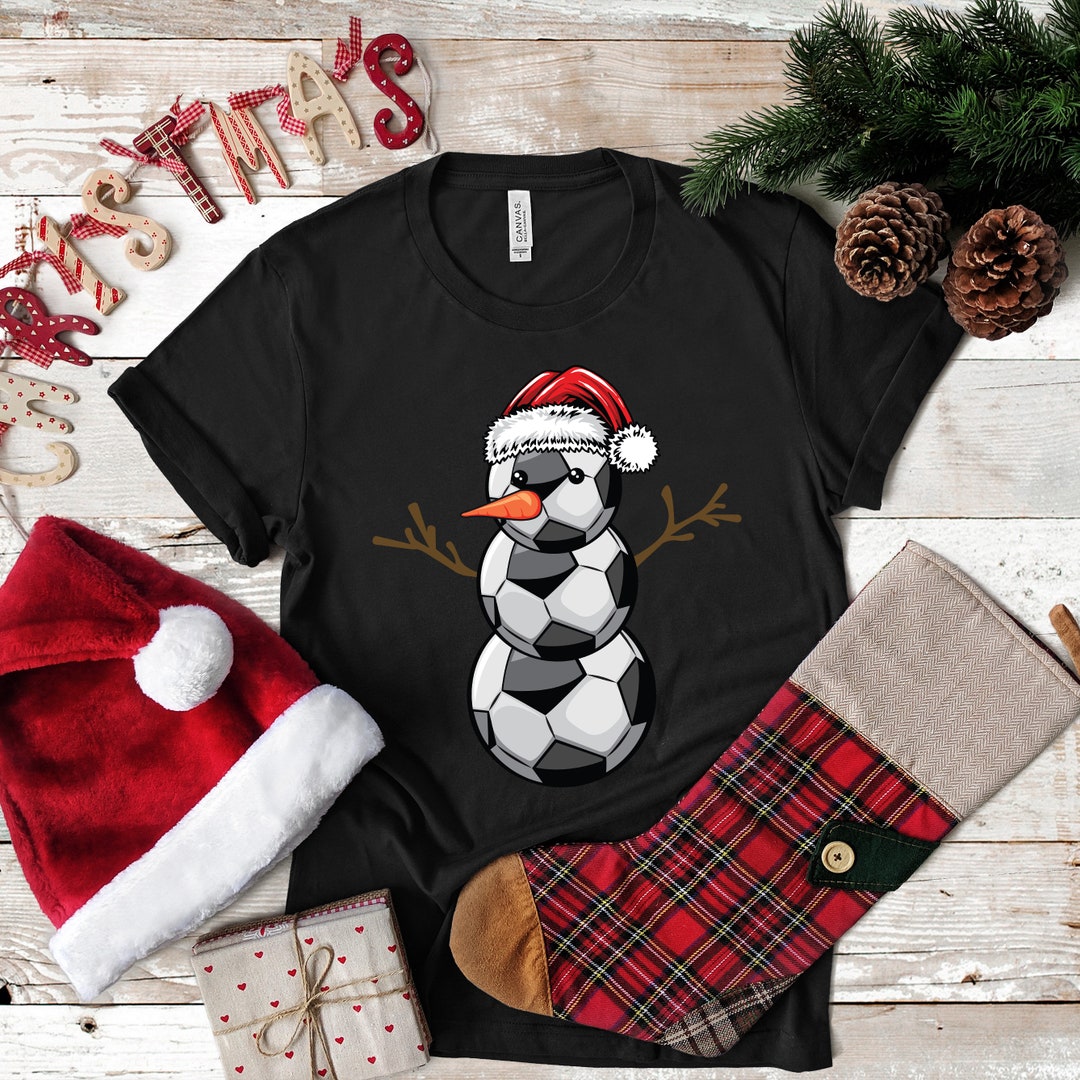 Soccer Santa Snowman T-shirt, Christmas, Hoodies, Unisex Mens Tees ...