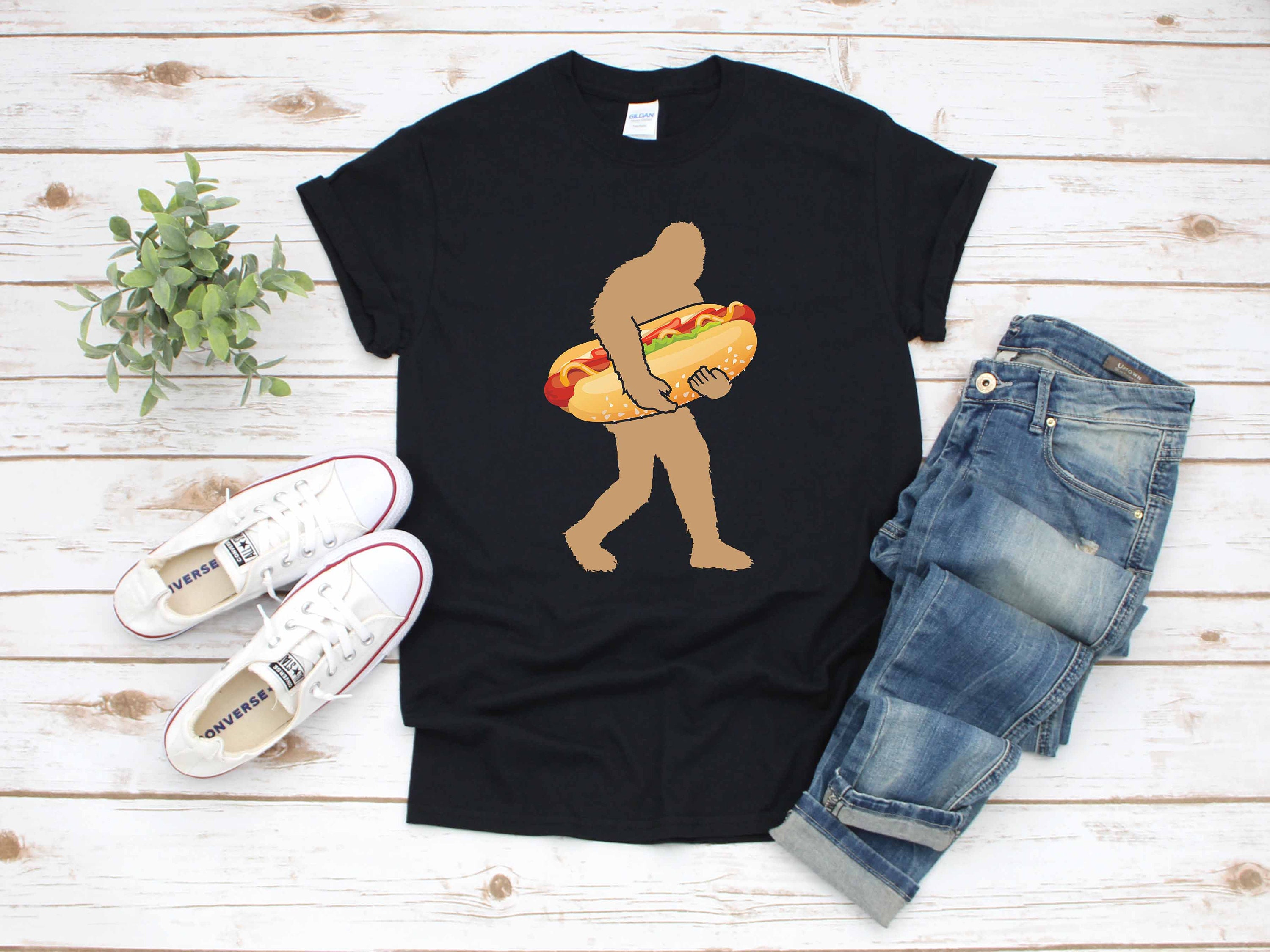 Bigfoot Hot Dog Funny Sasquatch | T-shirt | Tank Top | Hoodie | Hoodie ...