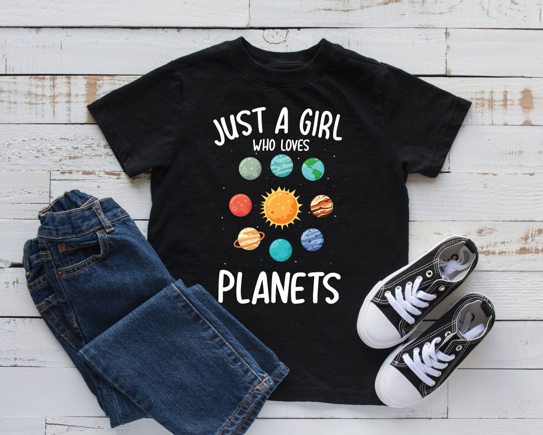 Girl Who Loves Planets T-shirt, Cute Space Tee, Galaxy Astronaut, Tank ...