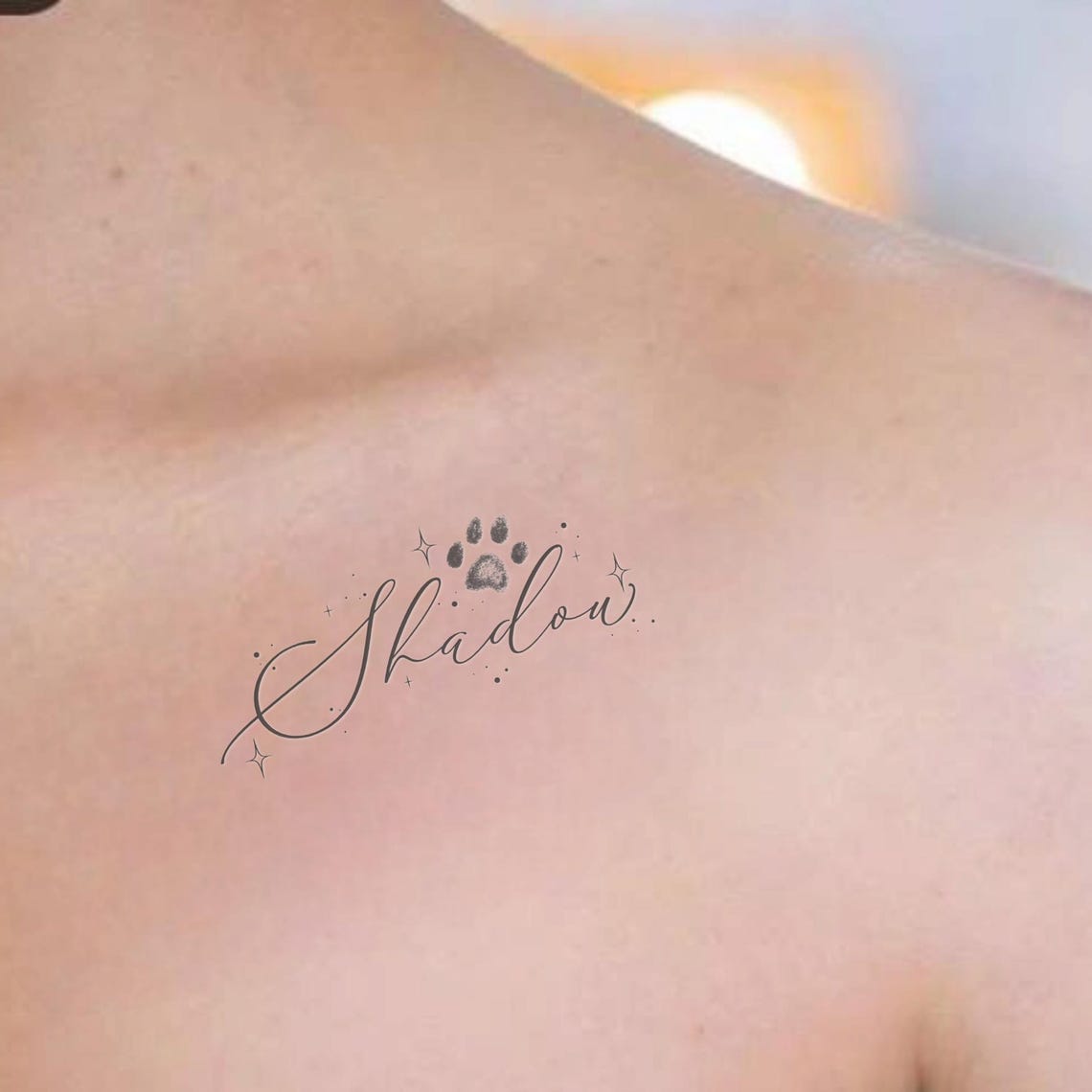 Custom Dog Tattoo Design, Paws Tattoo, Minimalist Pet Tattoo Name, Dog ...