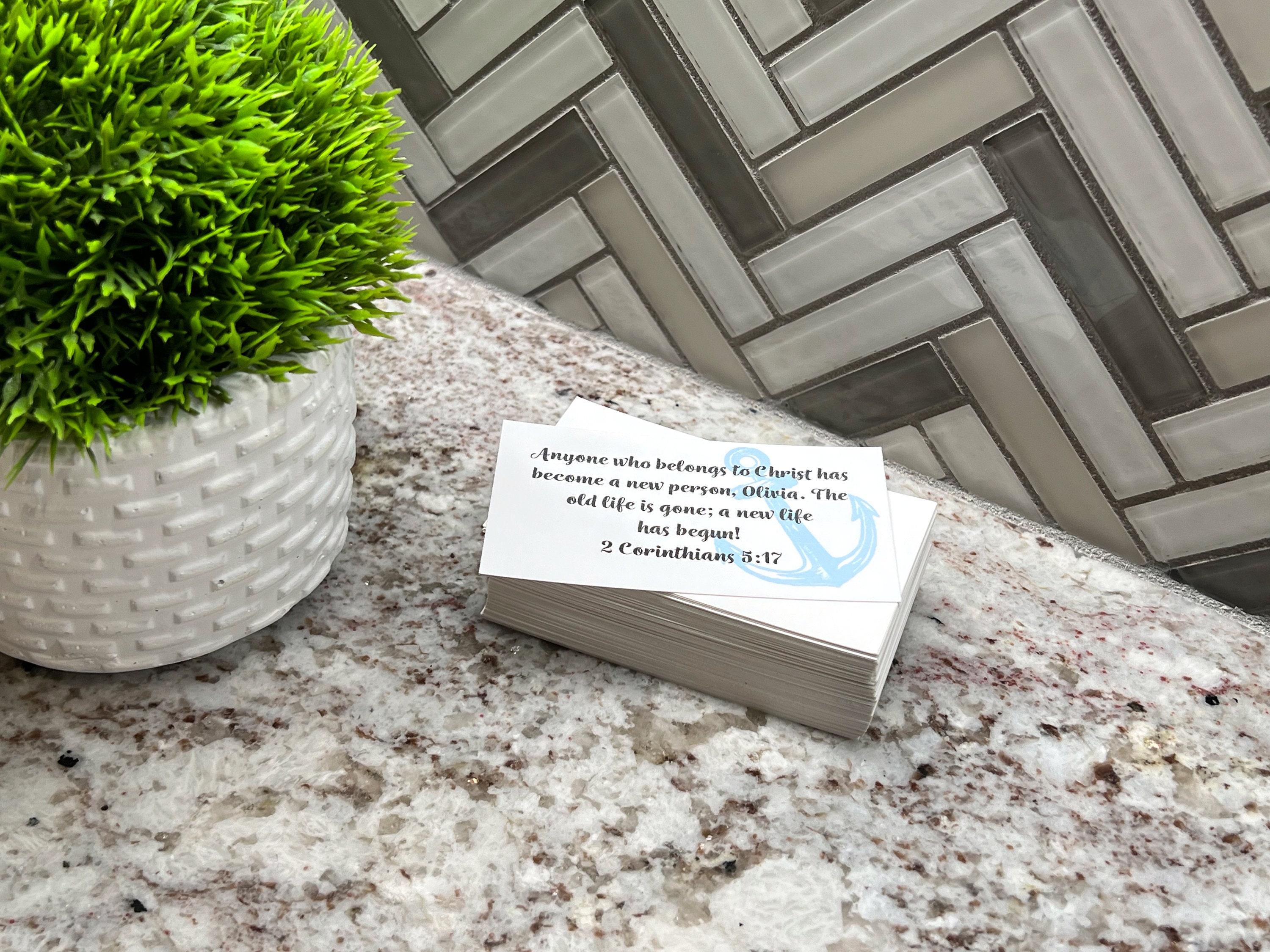 Anchor 100 Personalized Scripture Cards Without Card Holder Personalize ...