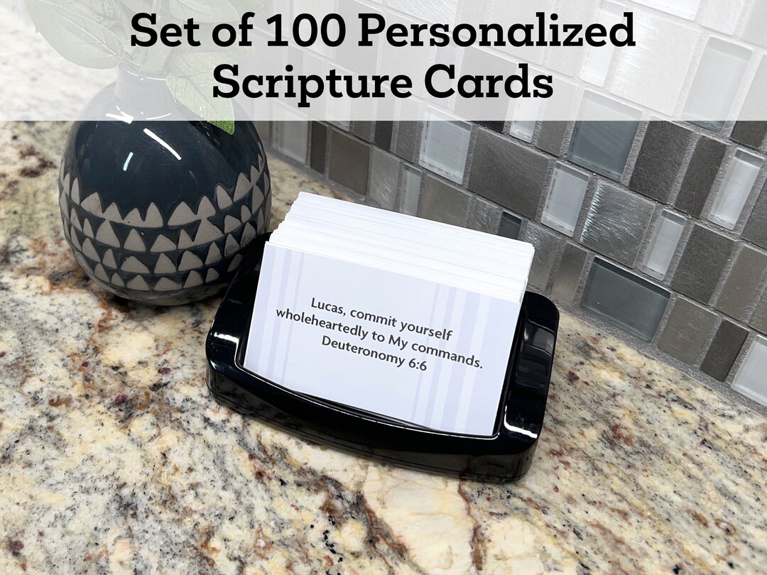 Stripe Gray Personalized Scripture Card 100 Personalize Bible Verse ...