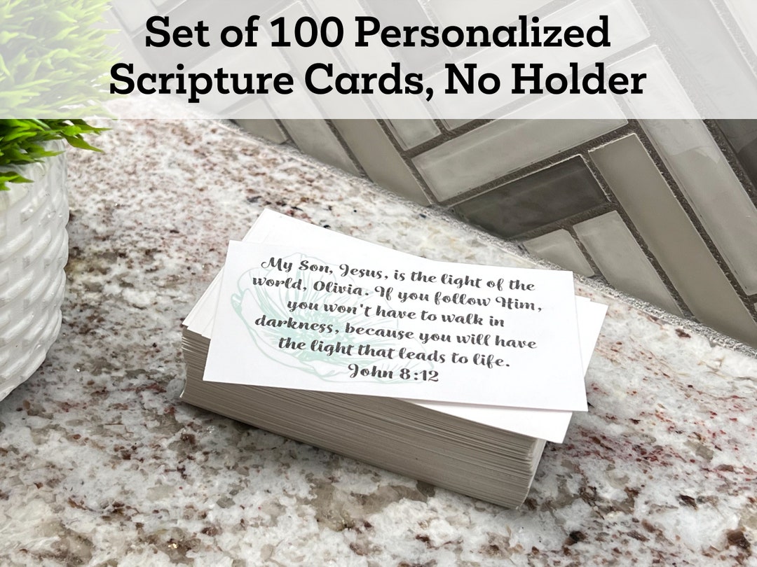 Poppy 100 Personalized Scripture Card Without Card Holder Personalize ...