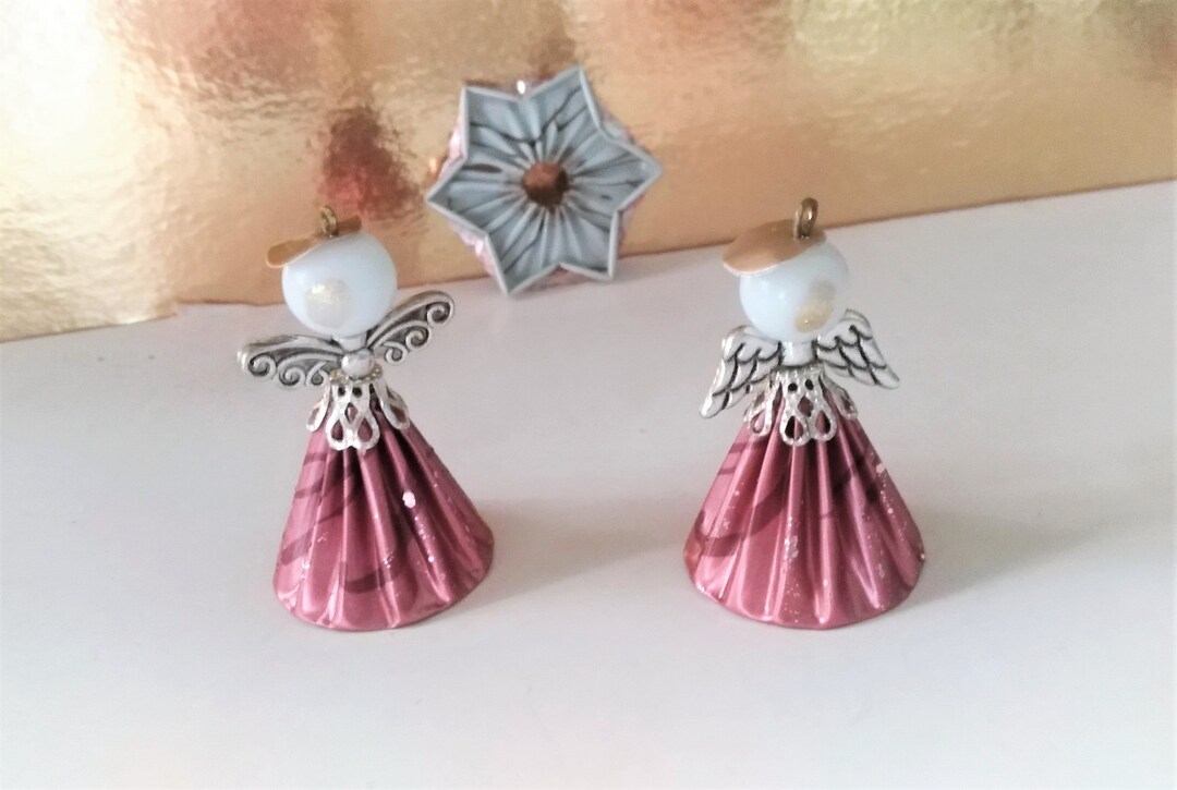 Recycling Angel Christmas Light Green Pink With Star Christmas Angel ...