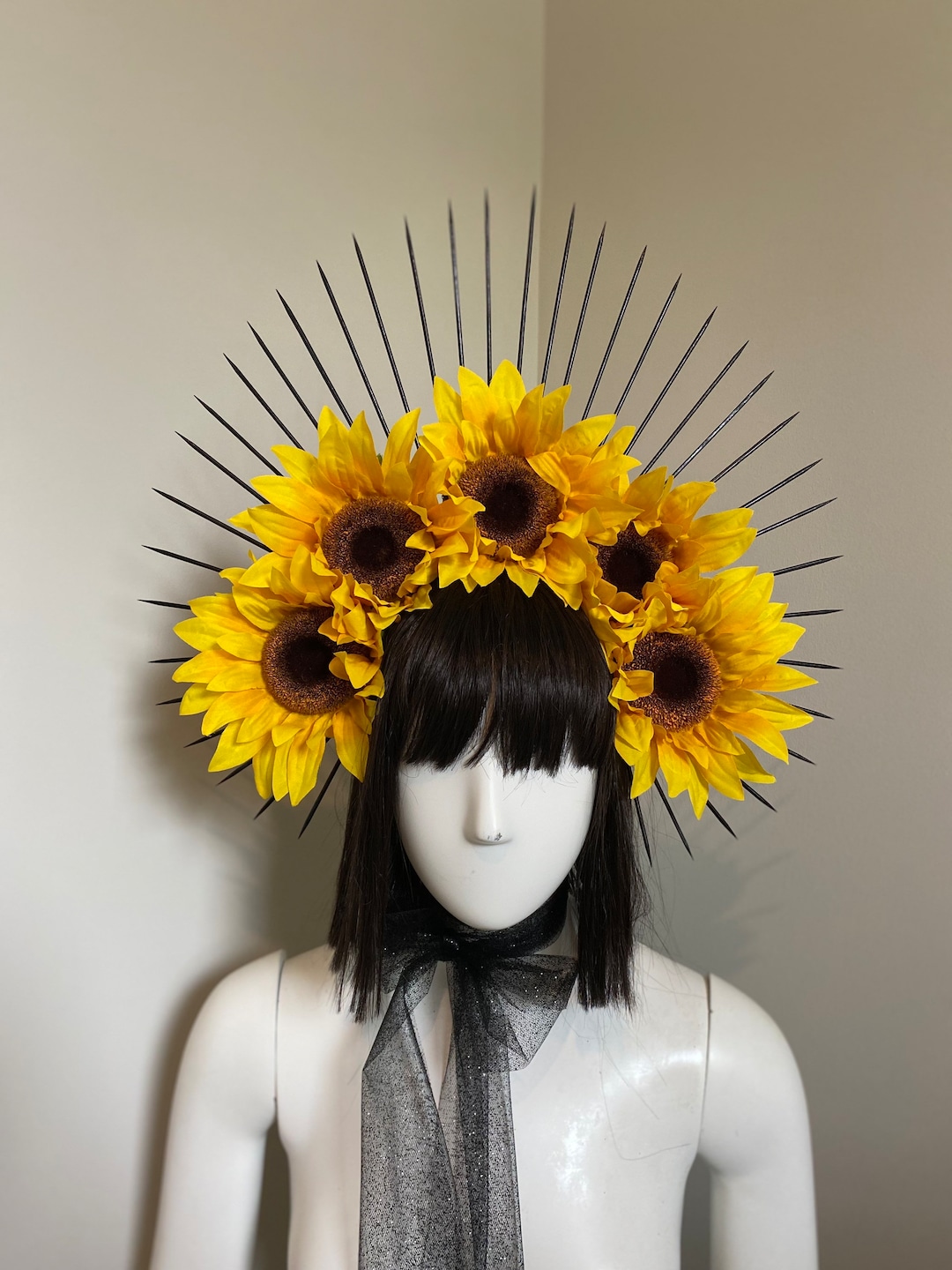 Sunflower Crown, Halo Sunflower Crown, Sunflower Headpiece - Etsy