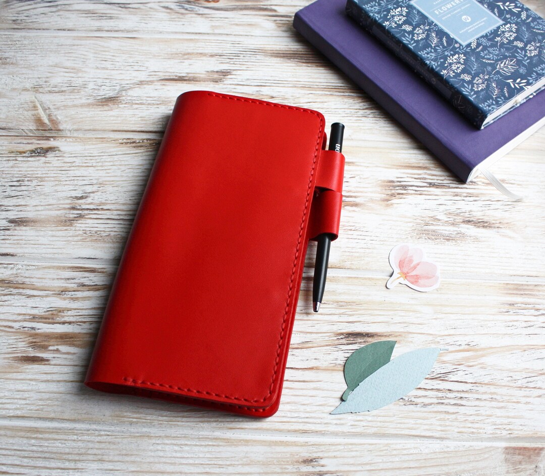 Red Leather Hobonichi Weeks Mega Cover / Leather Hobonichi Techo Cover ...