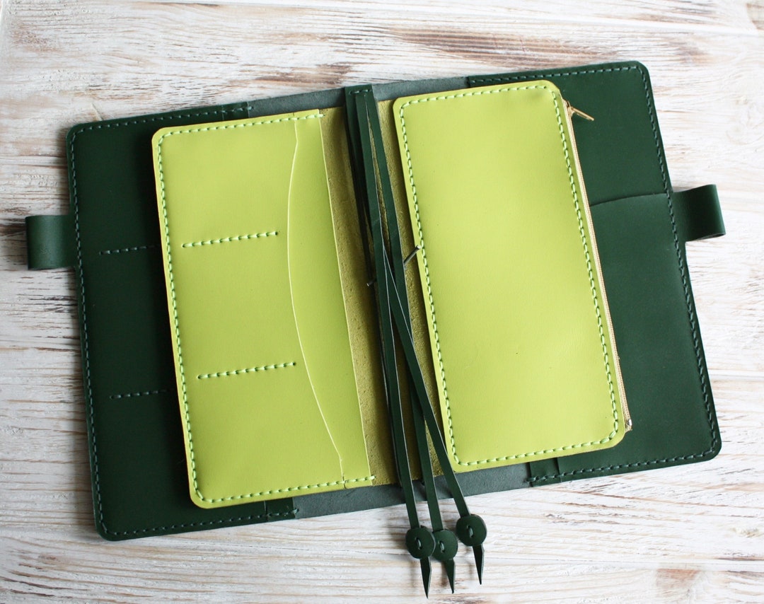 Yellow Leather Wallet Insert for Planner / Travelers Notebook Wallet ...
