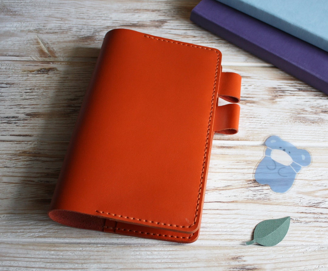 Orange Leather B6 Slim Planner Cover / Hobonichi Weeks Mega Cover ...
