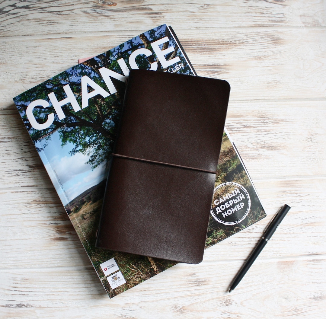 Brown Leather Travelers Notebook Cover /leather TN Cover / - Etsy