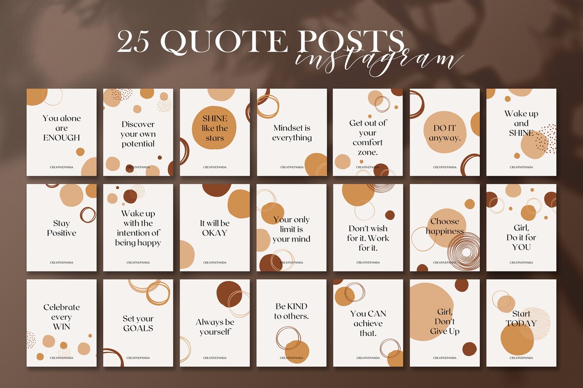25 Instagram Posts, Post Templates Canva, Premade Posts and Stories for ...