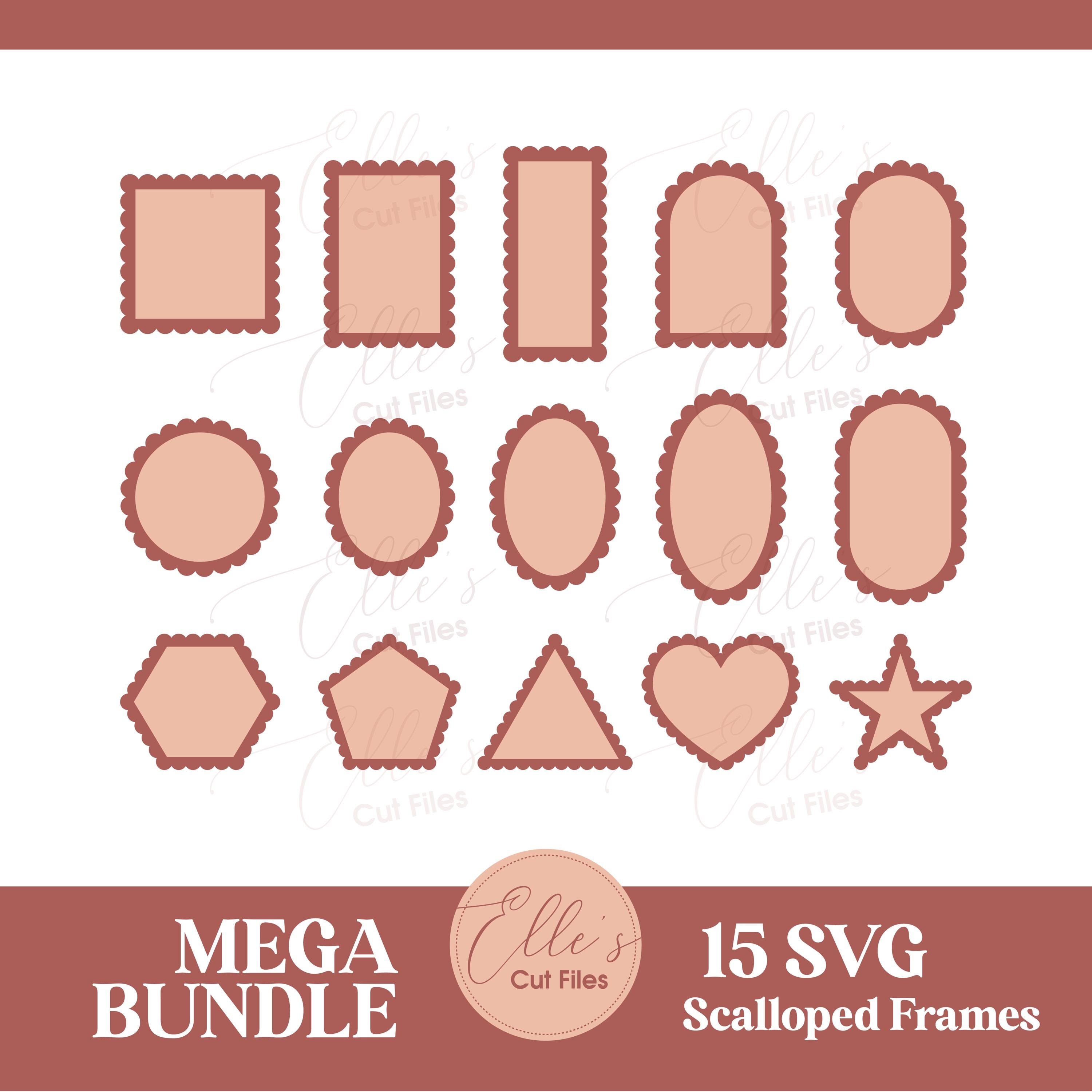 Scalloped Frames SVG Bundle, Decorative Laser Cut Files (digital ...