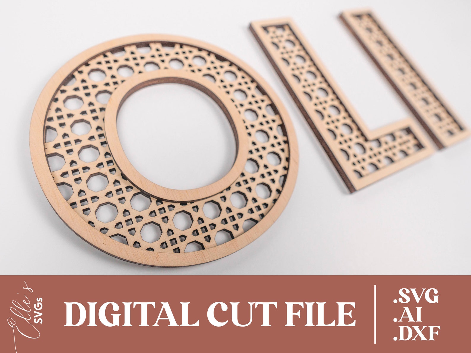 Rattan Letters Cut File, Alphabet Wood Letters, Laser Cut File, Name ...