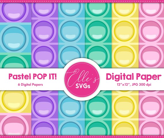 POP IT Pastel Digital Paper Popit Digital Paper 6 Designs | Etsy