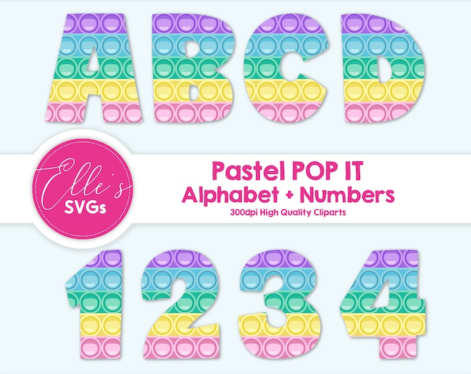 Pastel POP IT Alphabet Numbers Cliparts Pop It Letters Pop - Etsy