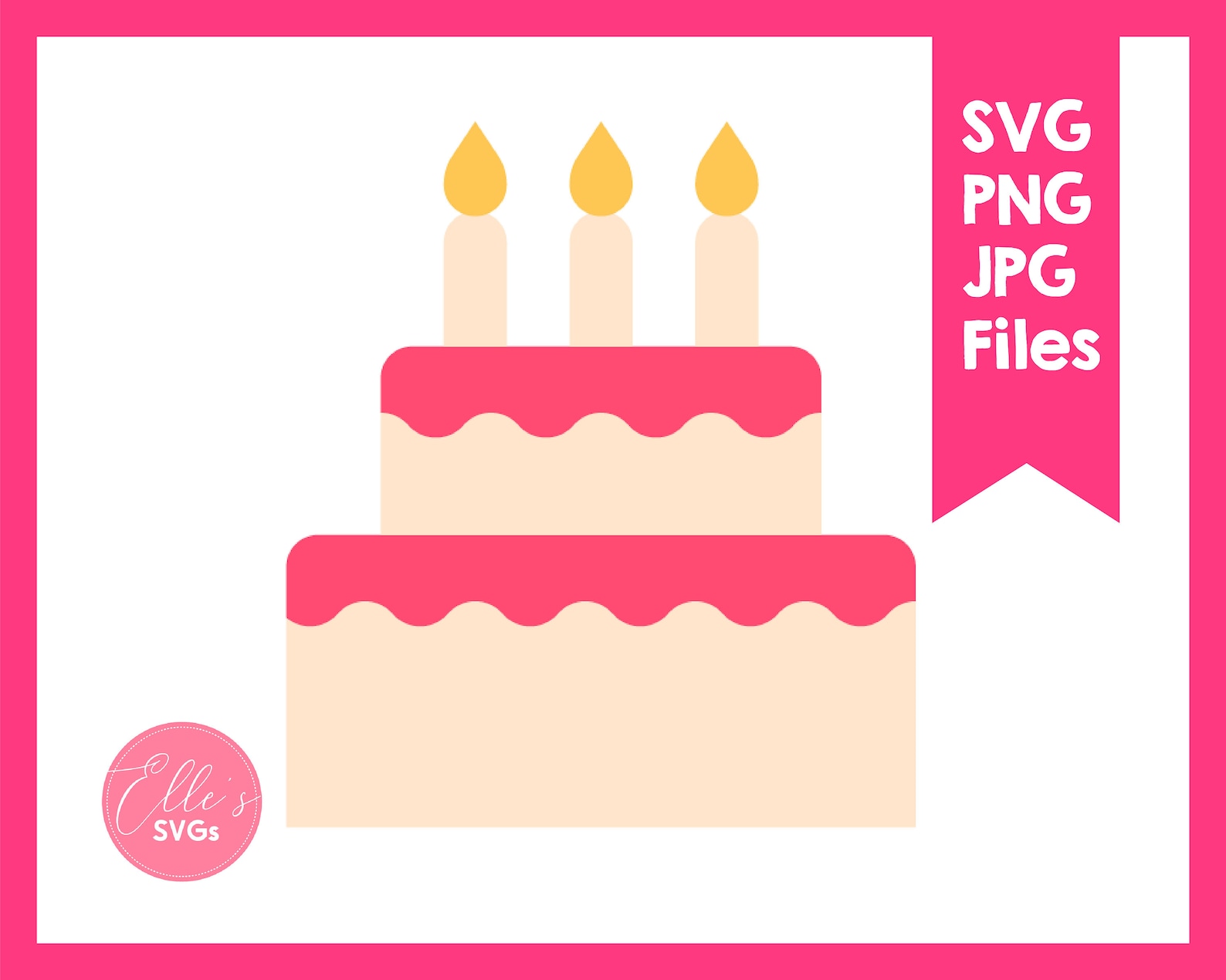Birthday Cake Svg, Cake Cut File, Cake Digital Clipart, Stencil ...