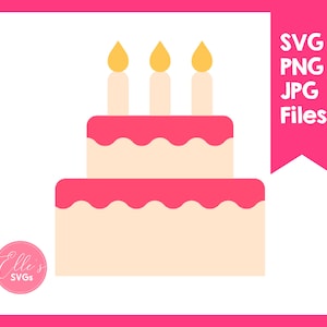 Birthday Cake Svg, Cake Cut File, Cake Digital Clipart, Stencil ...