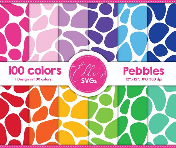 Pebbles 100 Colors Digital Paper Pebbles Digital Paper 100 | Etsy
