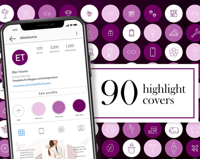 Purple Aesthetic Instagram Highlight Icons, Soft Purple IG Story Covers ...