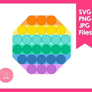 Pop It Svg, Pop It Hexagon Cut File, Pop It Digital Clipart, Fidget Toy ...
