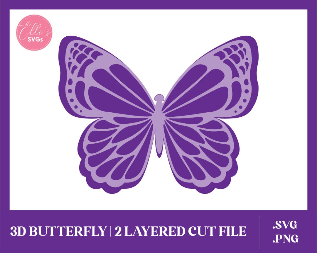 Butterfly Svg, 3D Butterfly Cut File, Layered Butterfly Template ...