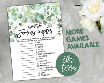 Famous couples game | Etsy