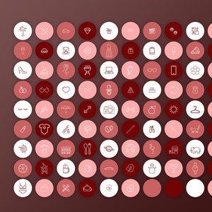 90 Instagram Highlight Covers, Red Instagram Icons, Burgundy Covers ...