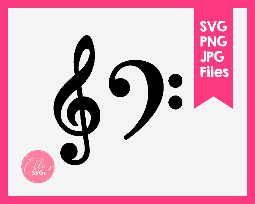 Music Clefs Svg G Clef Cut File Music Clipart Bass Clef G - Etsy