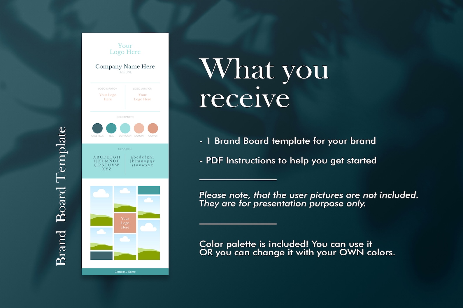 Brand Board Template Branding Board Canva Style Guide - Etsy