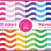 Waves 100 Colors Digital Paper, Sea Waves Digital Paper 100 Colors ...