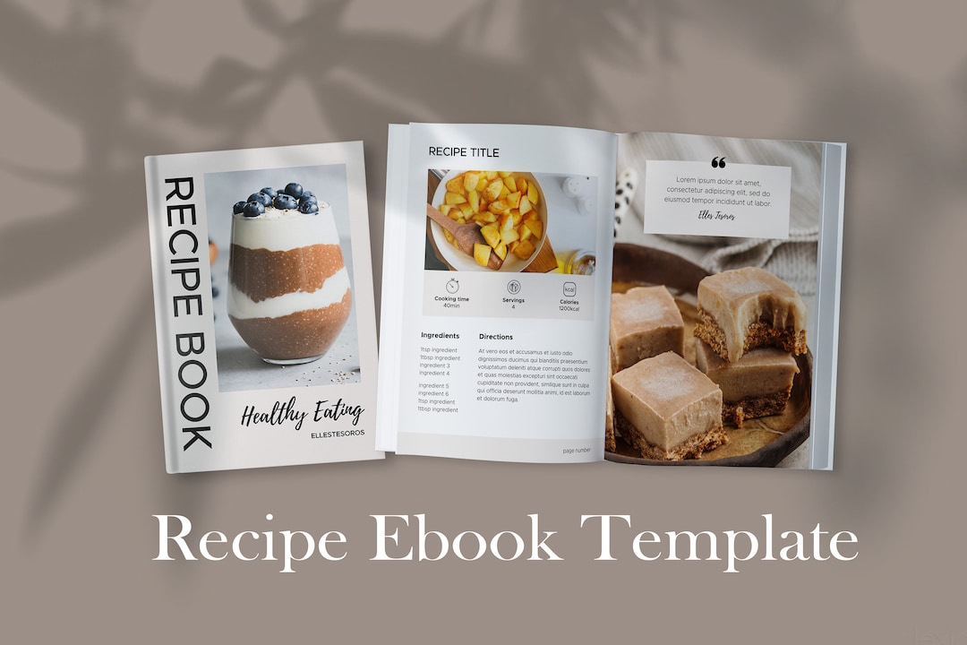 Recipe Ebook Template, Cookbook Template, Edit With Canva, Workbook for ...