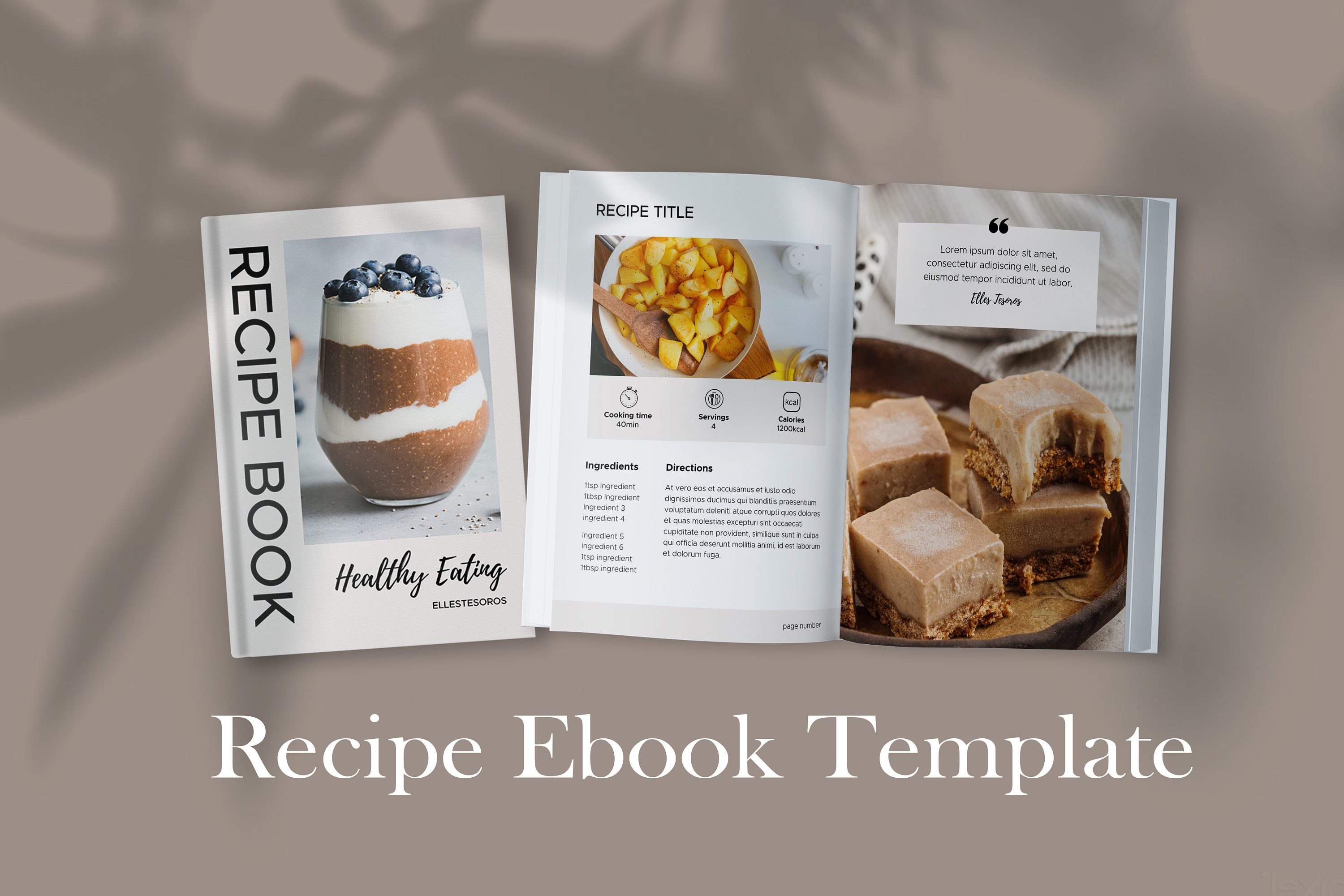 Recipe Ebook Template Cookbook Template Edit With Canva - Etsy