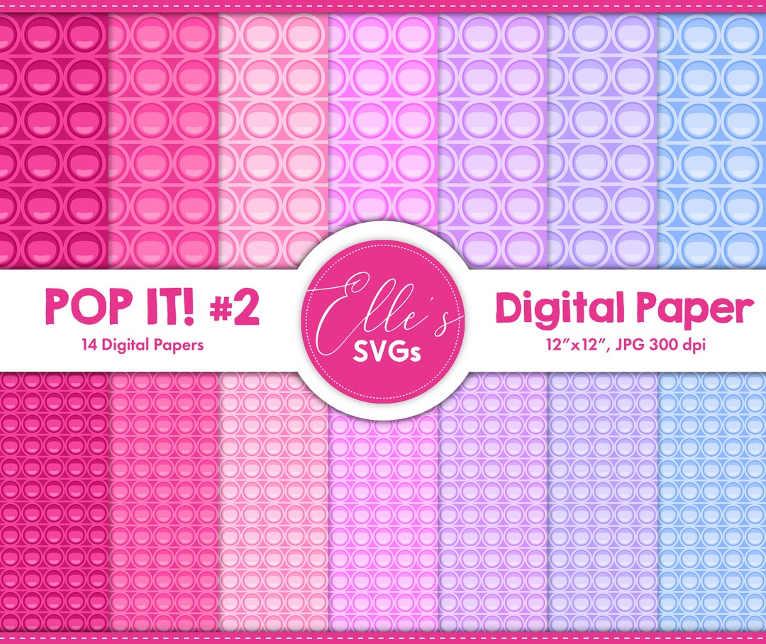 POP IT Digital Paper #2, Popit Digital Paper 14 Designs, Pink Pop It ...