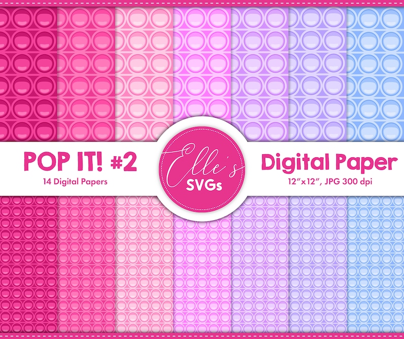 POP IT Digital Paper 2 Popit Digital Paper 14 Designs Pink - Etsy
