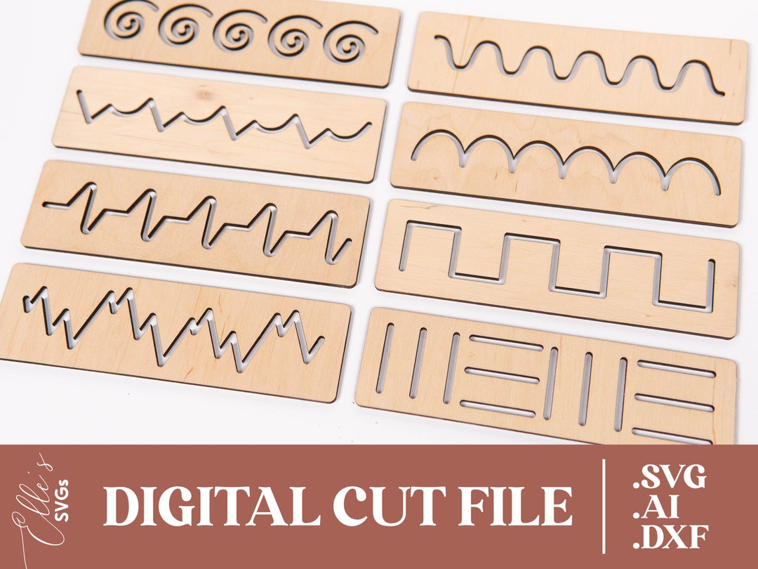 10 Stencils Cut File, Writing Skills Cut Files, Montessori Educational ...