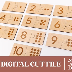 Numbers Puzzle Cut File, Math Laser Cut Files, Montessori Educational ...