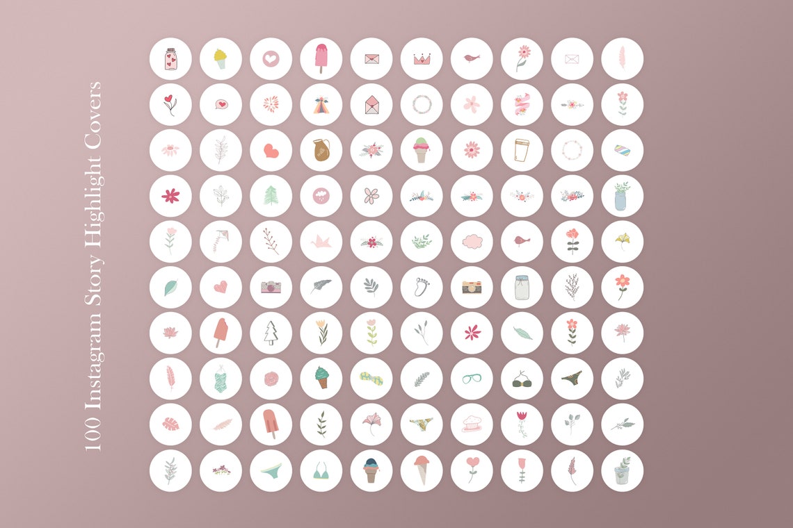 100 Cute Instagram Highlight Covers Girly Instagram - Etsy