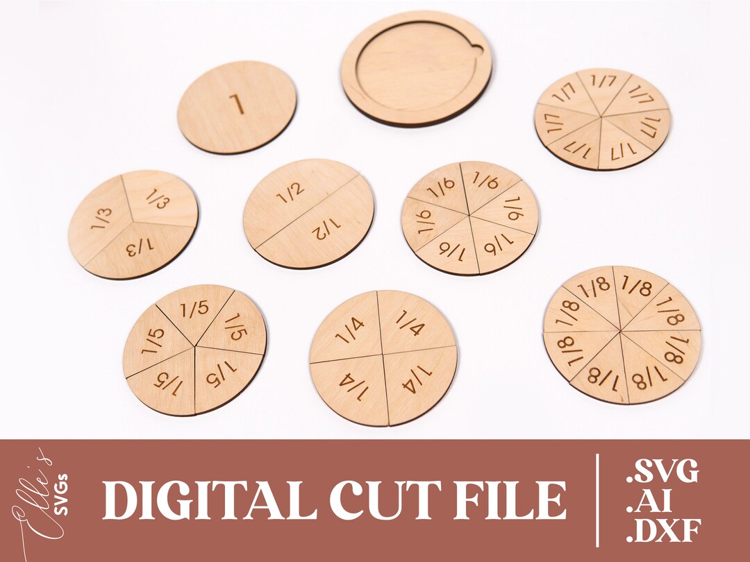 Fraction Game Cut File, Laser Cut Files, Montessori Educational Toys ...