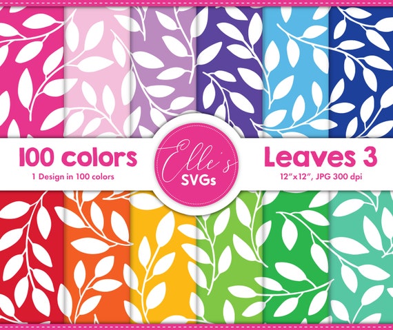 Leaves 100 Colors Digital Paper Cute Paper 100 Colors | Etsy
