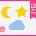 Moon Svg, Star Svg, Cloud Svg, Moon and Star Cut Files, Sky Clipart ...