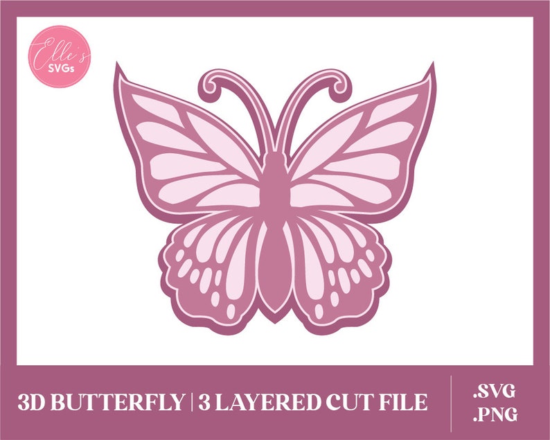 Butterfly Svg, 3D Butterfly Cut File, Layered Butterfly Template ...