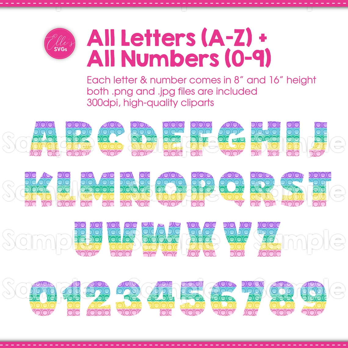 Pastel POP IT Alphabet Numbers Cliparts Pop It Letters Pop - Etsy