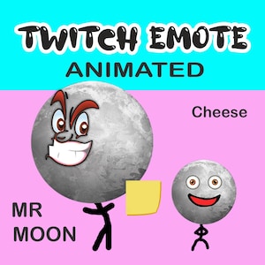 Mr Moon Cheese Emote | Funny Twitch Animation | Gif, Instant Download ...