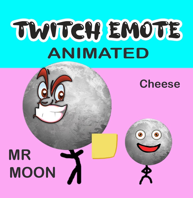 Mr Moon Cheese Emote | Funny Twitch Animation | Gif, Instant Download ...